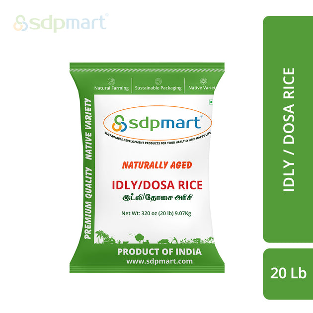 SDPMart Premium Idly Rice 20 LB (Including Packing Materials)