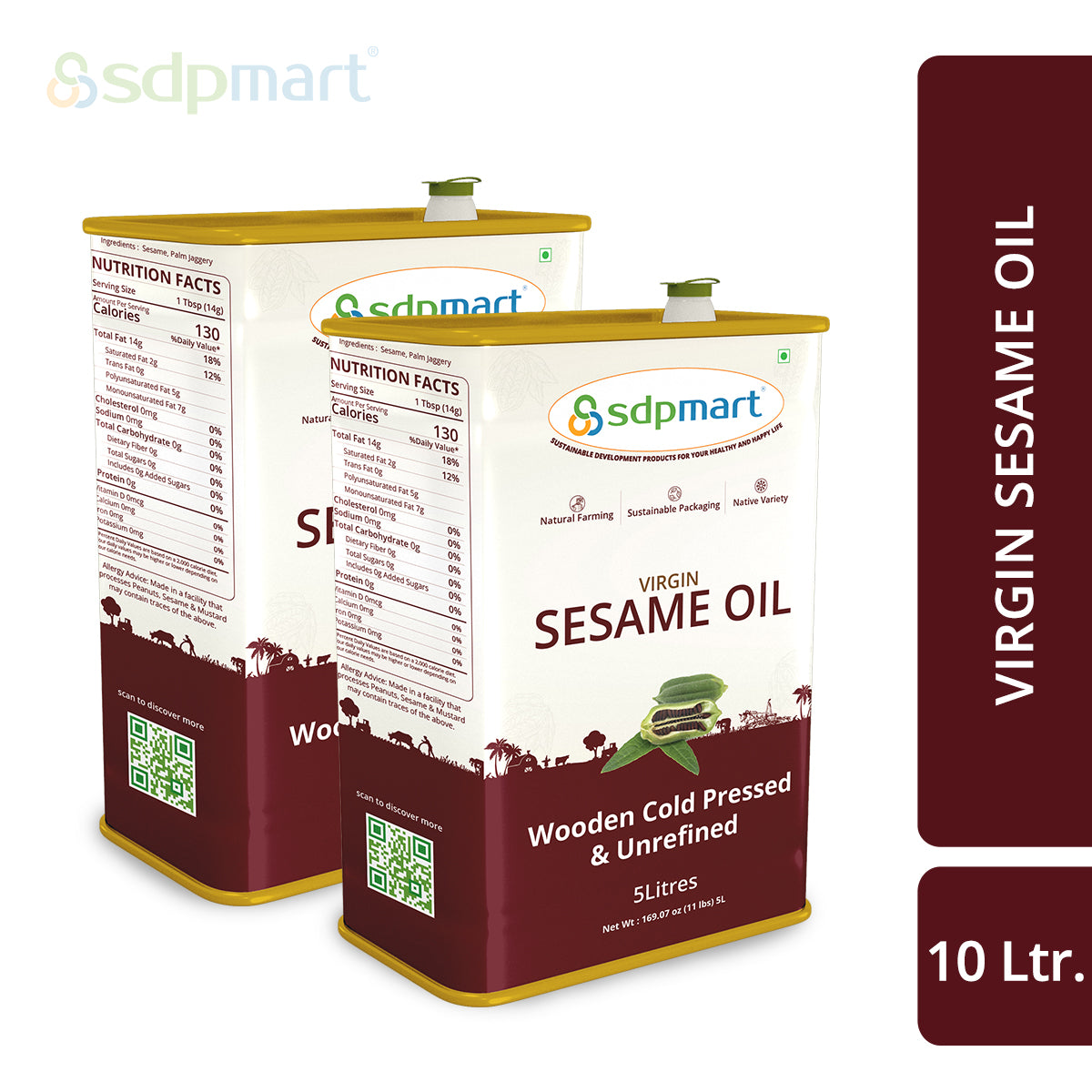 SDPMart Premium Virgin Chekku Sesame Oil